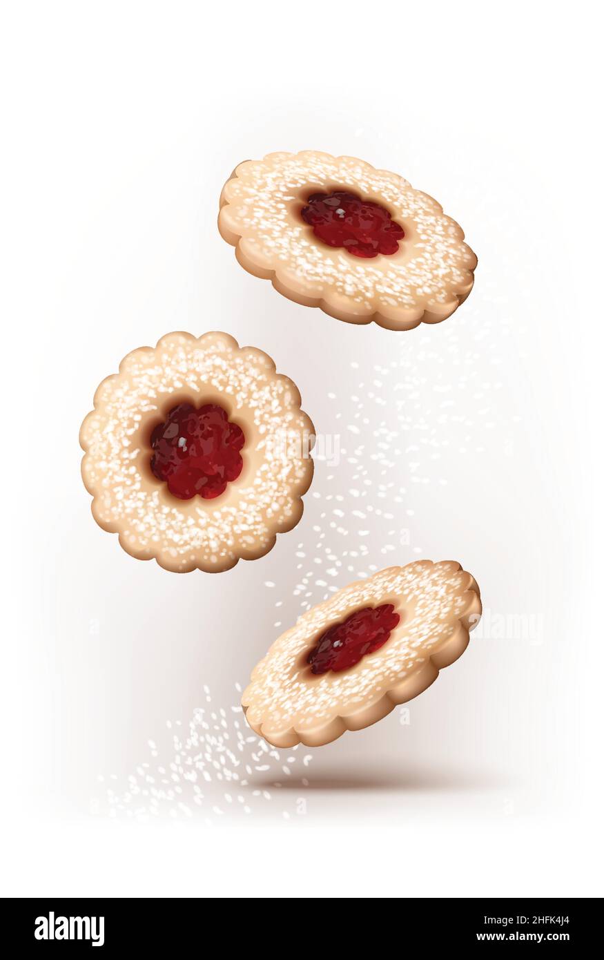 Raspberry shortbread cookies Stock Vector Images - Alamy