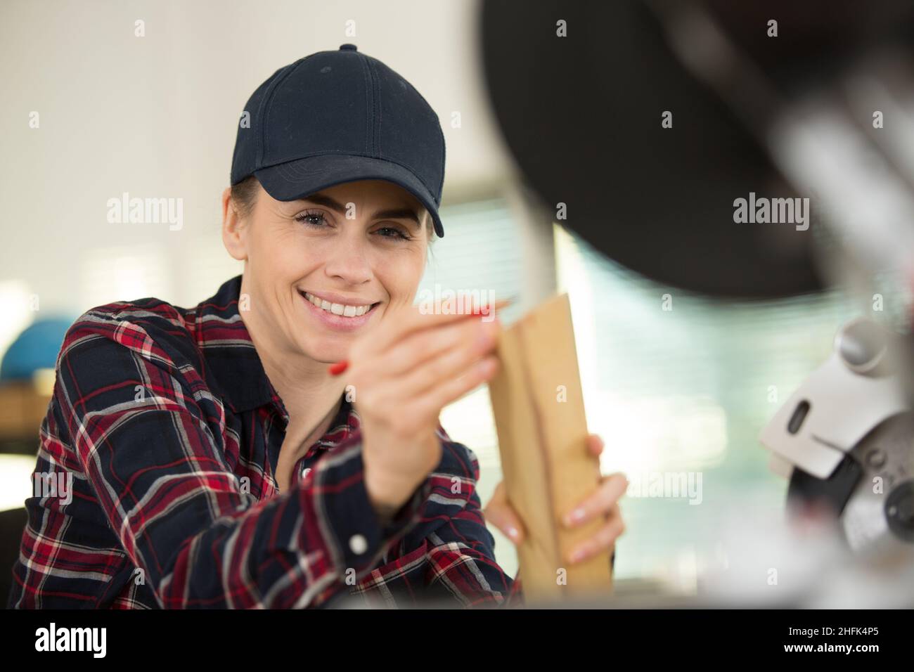 female carpenter at work Stock Photo - Alamy