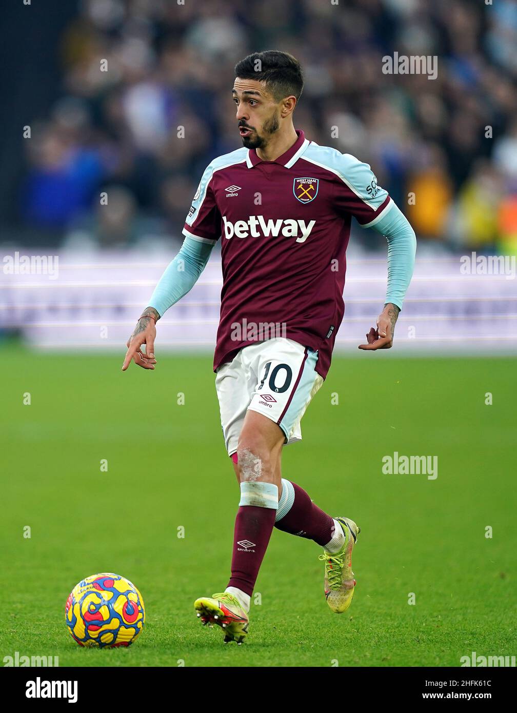 West Ham United's Manuel Lanzini during the Premier League match at the ...