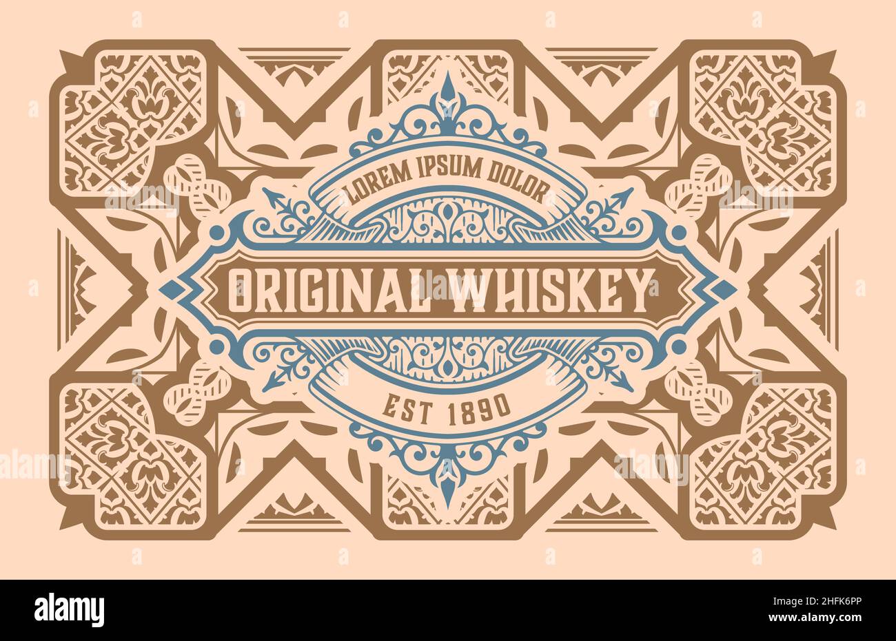 Whiskey label with old frames Stock Vector Images - Alamy