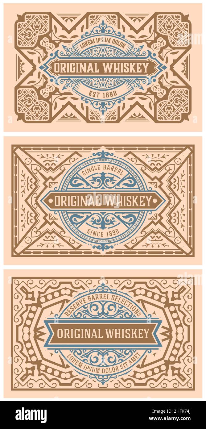 Set of 3 vintage labels for packing Stock Vector Image & Art - Alamy