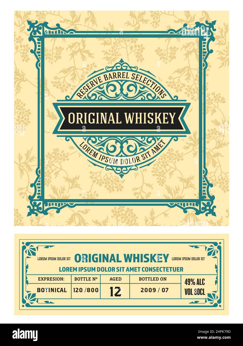 Whiskey label with old frames Stock Vector Image & Art - Alamy
