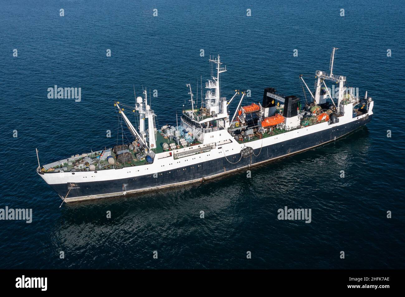 The big fishing sea trawler at sea Stock Photo - Alamy