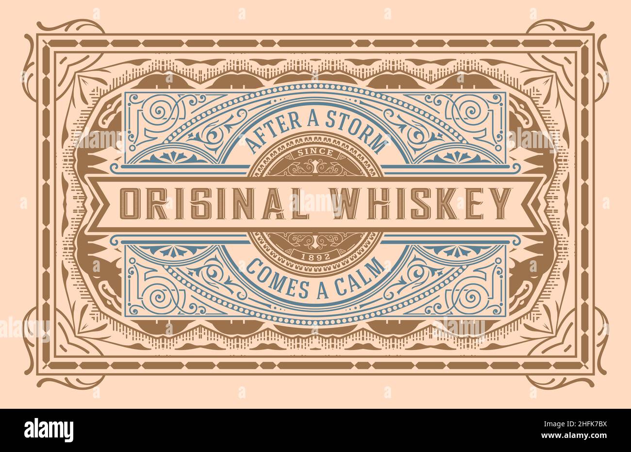 Whiskey label with old frames Stock Vector Image & Art - Alamy