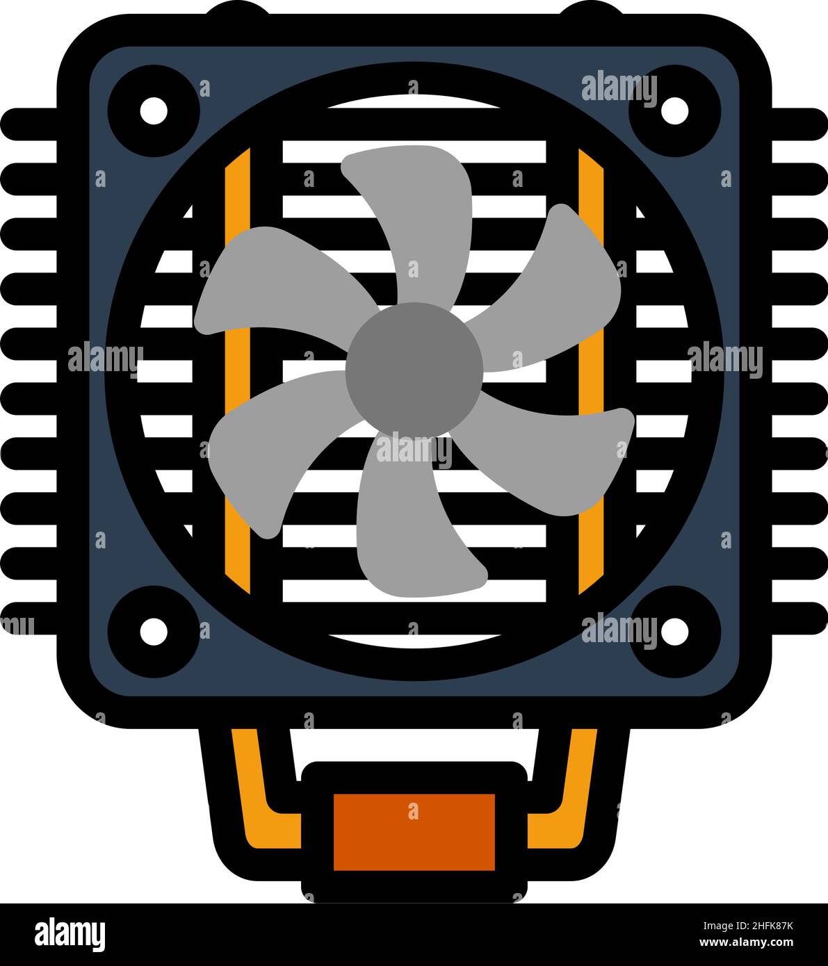 CPU Fan Icon. Editable Bold Outline With Color Fill Design. Vector ...