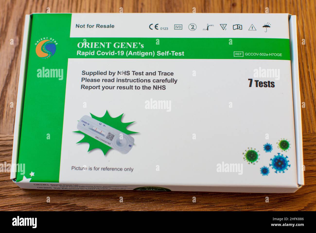 Orient Genes Rapid Covid19 Antigen self test kit in a UK home. The ...