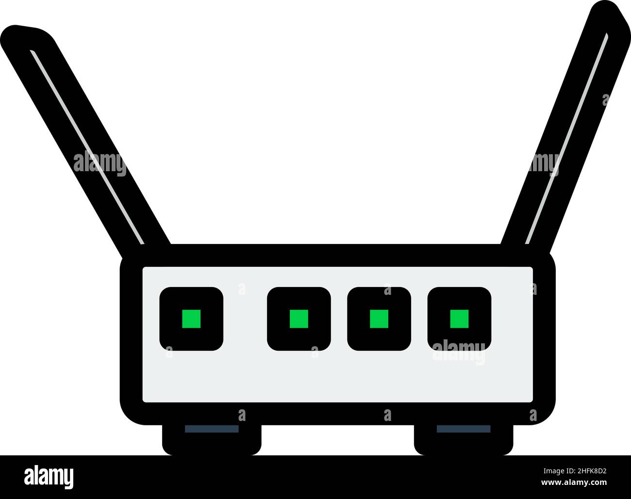 Wi-Fi Router Icon. Editable Bold Outline With Color Fill Design. Vector ...