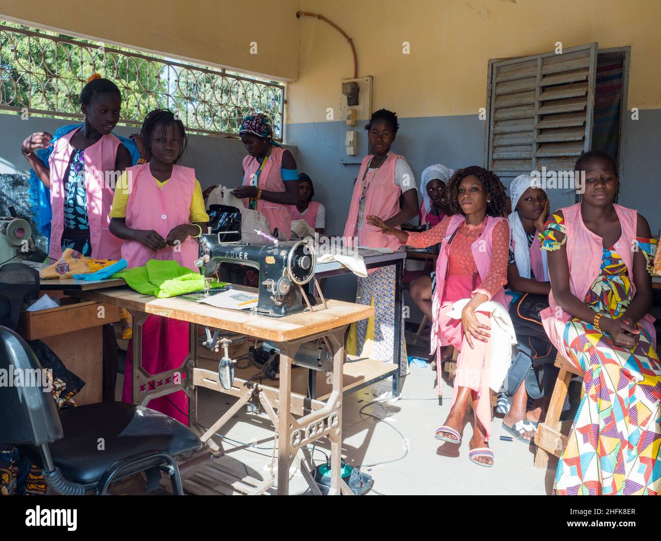 Nianing, Senegal - January 24, 2019: Tailoring school and Senegalese ...