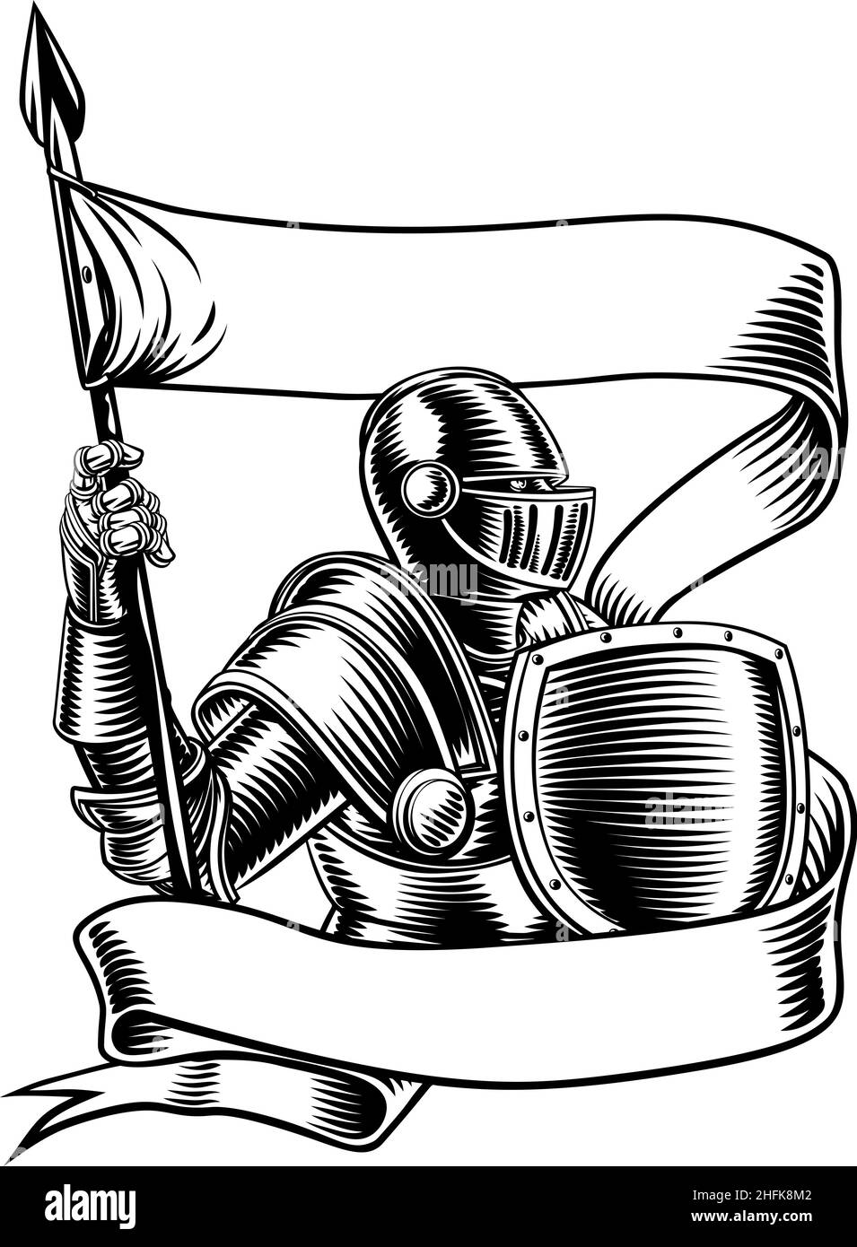 Banner battle flag standard Black and White Stock Photos & Images - Alamy