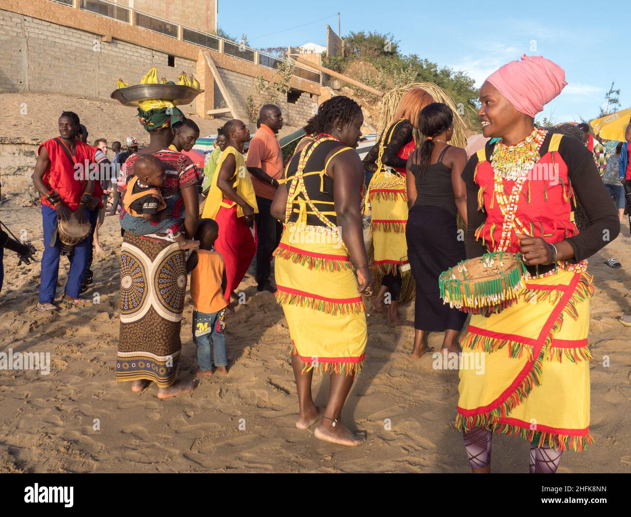Dakar, Senegal - Feb, 2019: The Kumpo dance on the beach in Dakar. The ...