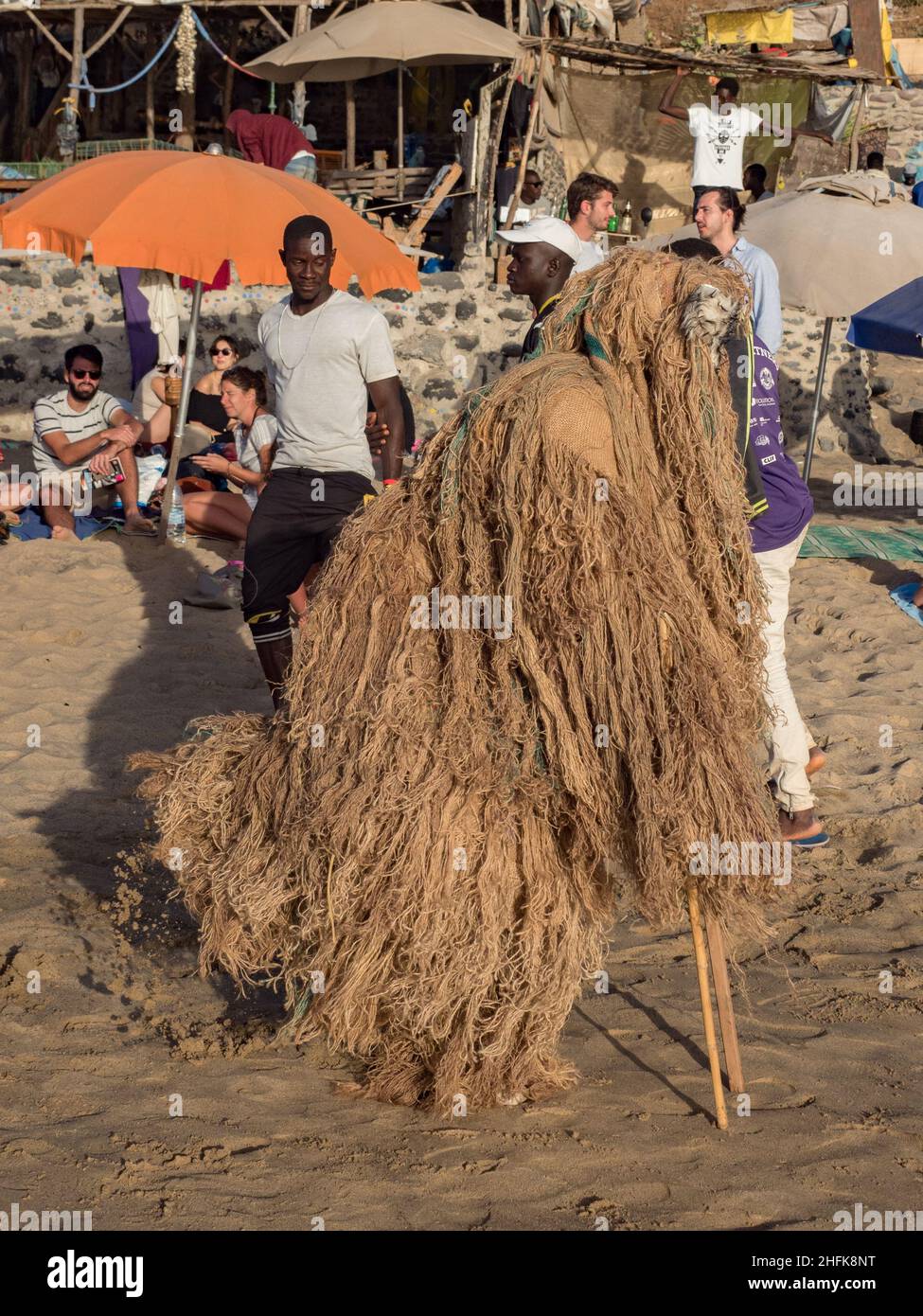 Dakar, Senegal - Feb, 2019: The Kumpo dance on the beach in Dakar. The ...