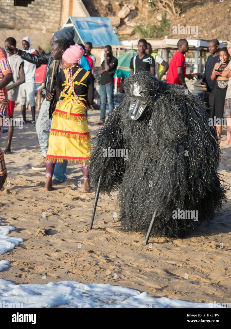 Dakar, Senegal - Feb, 2019: The Kumpo dance on the beach in Dakar. The ...