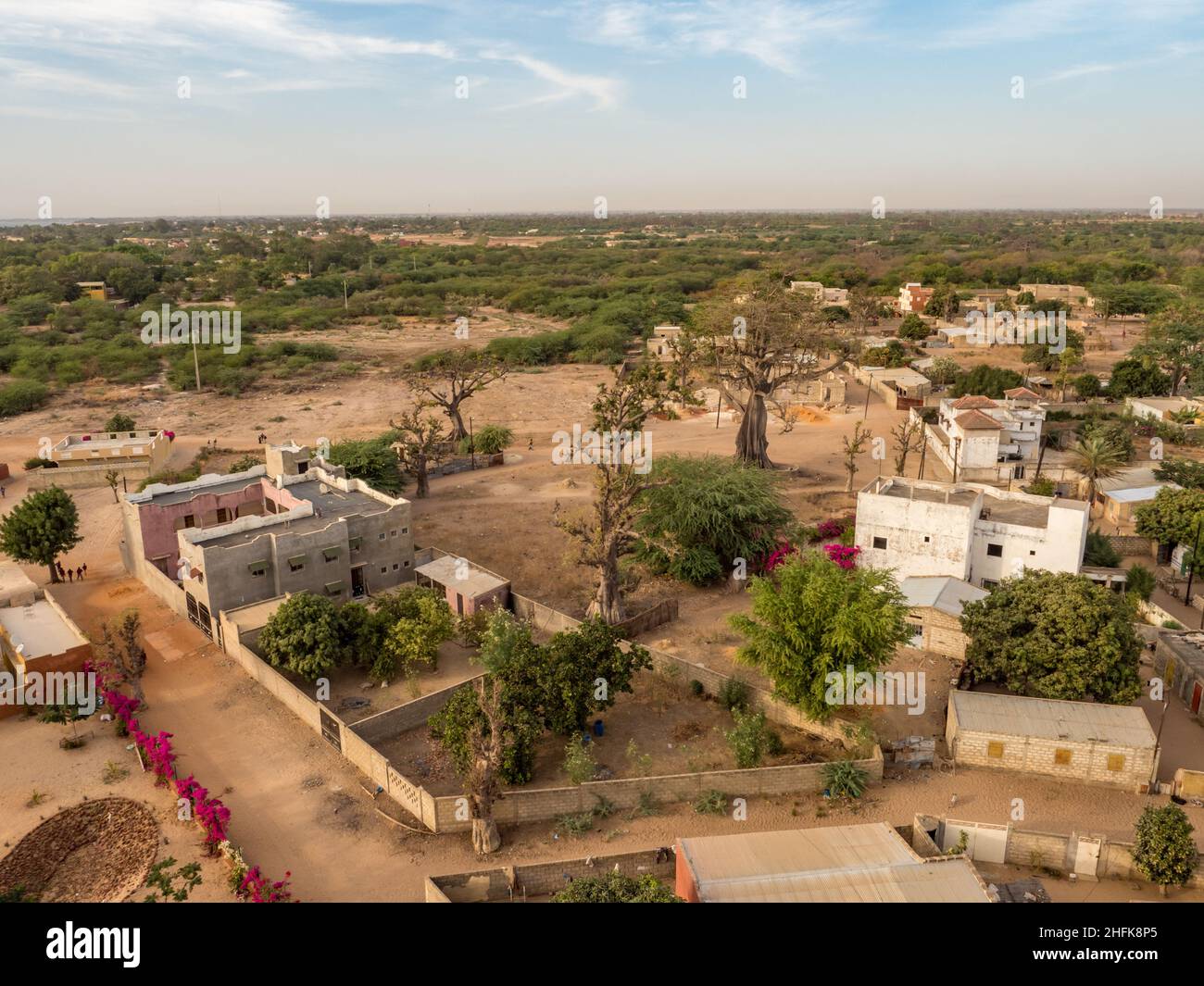Nianing, Senegal, Africa - January 2019: View of a small African town ...