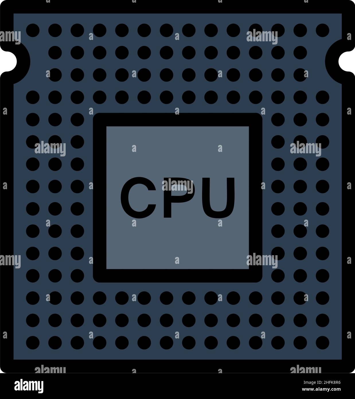 CPU Icon. Editable Bold Outline With Color Fill Design. Vector ...