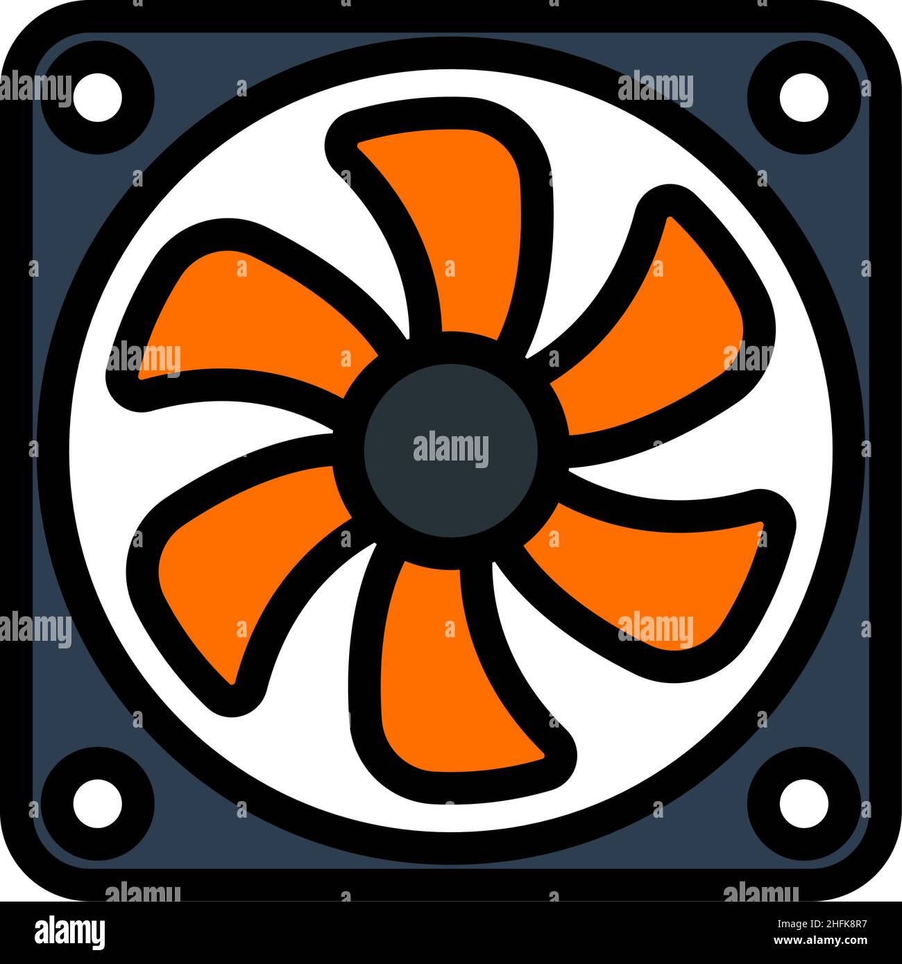 Fan Icon. Editable Bold Outline With Color Fill Design. Vector ...