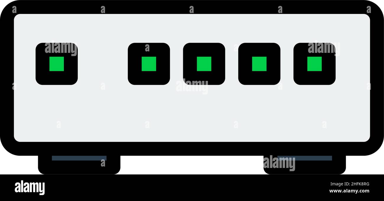 Ethernet Switch Icon. Editable Bold Outline With Color Fill Design ...