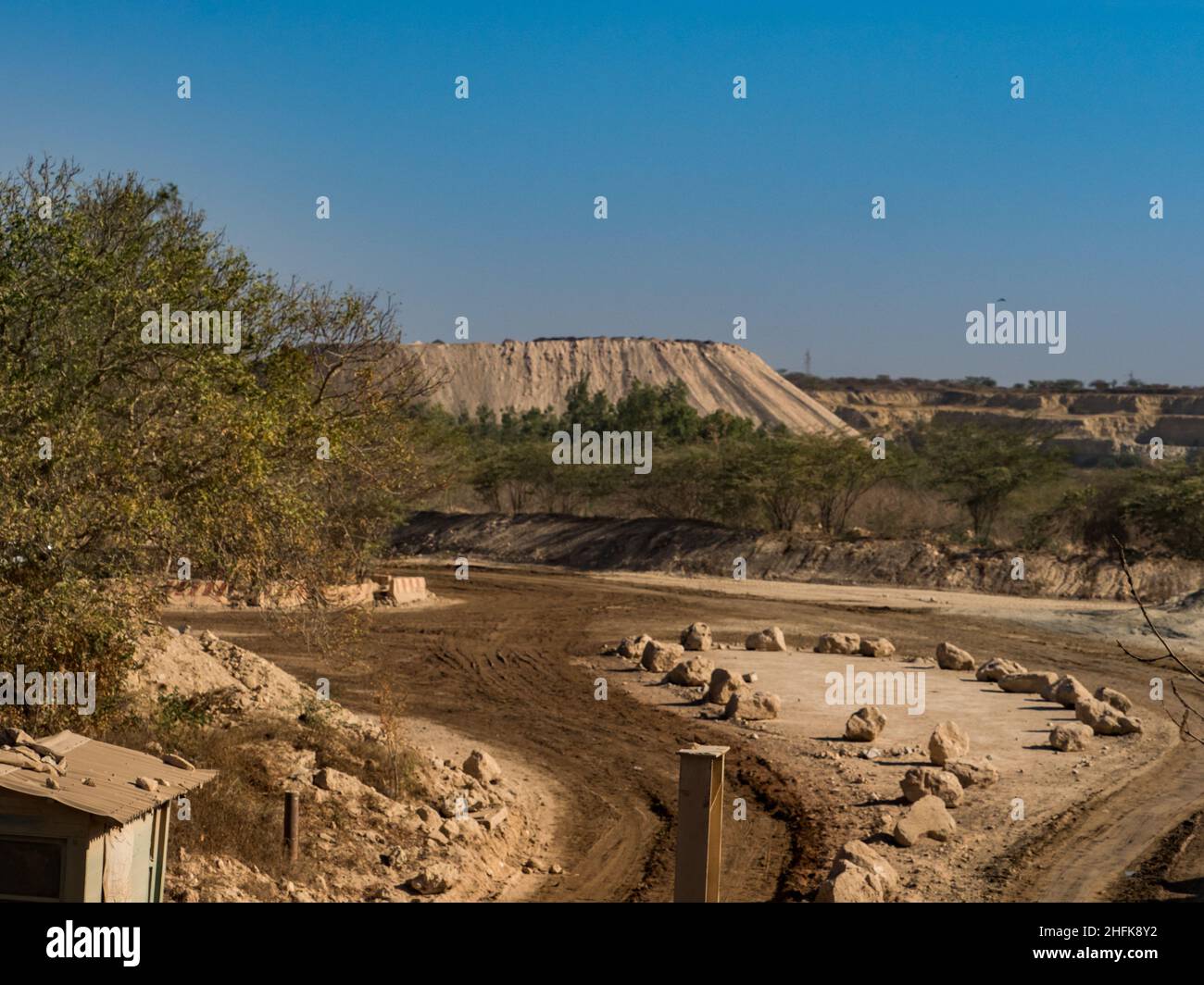 Senegal, Africa - Jan, 2019: Heaps of earth in an open pit mine in ...