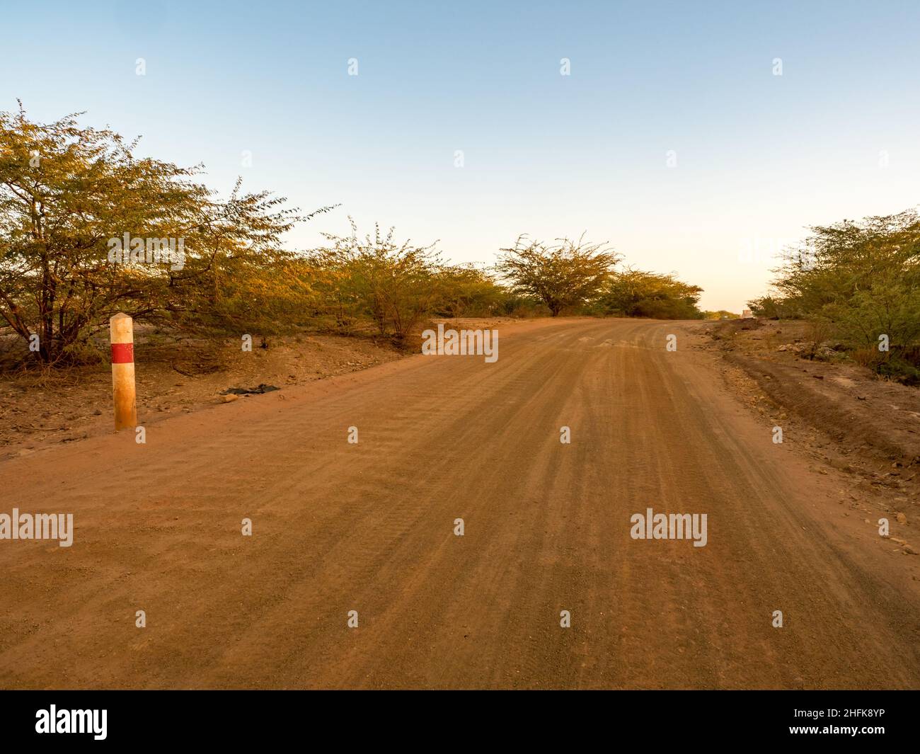 Africa's red dirt road. Senegal, Africa Stock Photo - Alamy