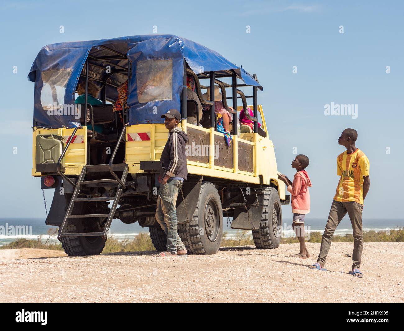 Dakar, Senegal - Feb, 2019: The last leg of the past Paris-Dakar tour ...
