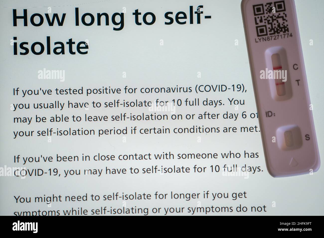 Positive lateral flow tests uk hi-res stock photography and images - Alamy