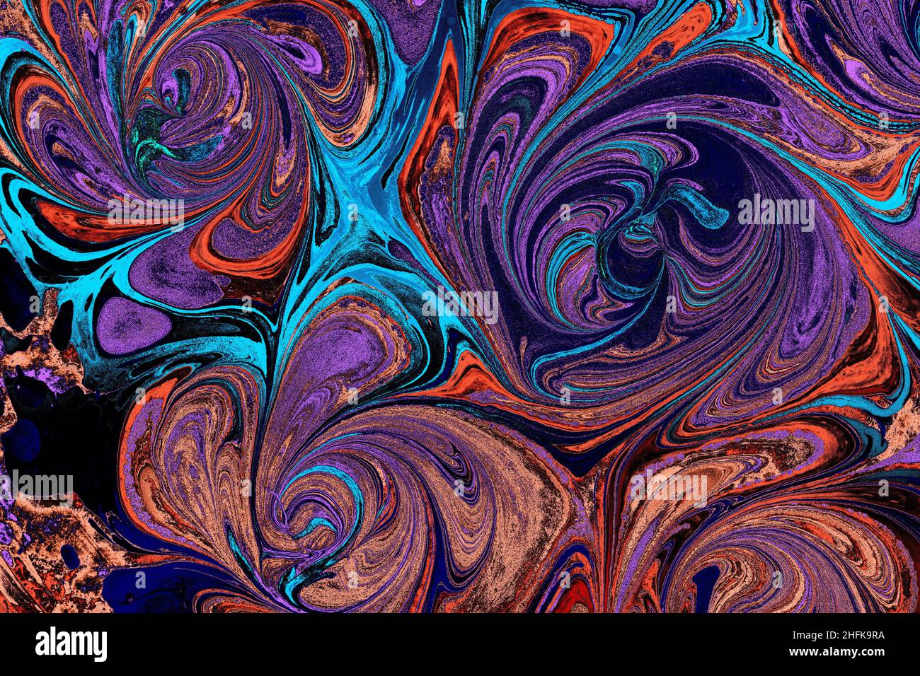 Abstract ebru cover art. Floral Ebru marbling texture background design ...