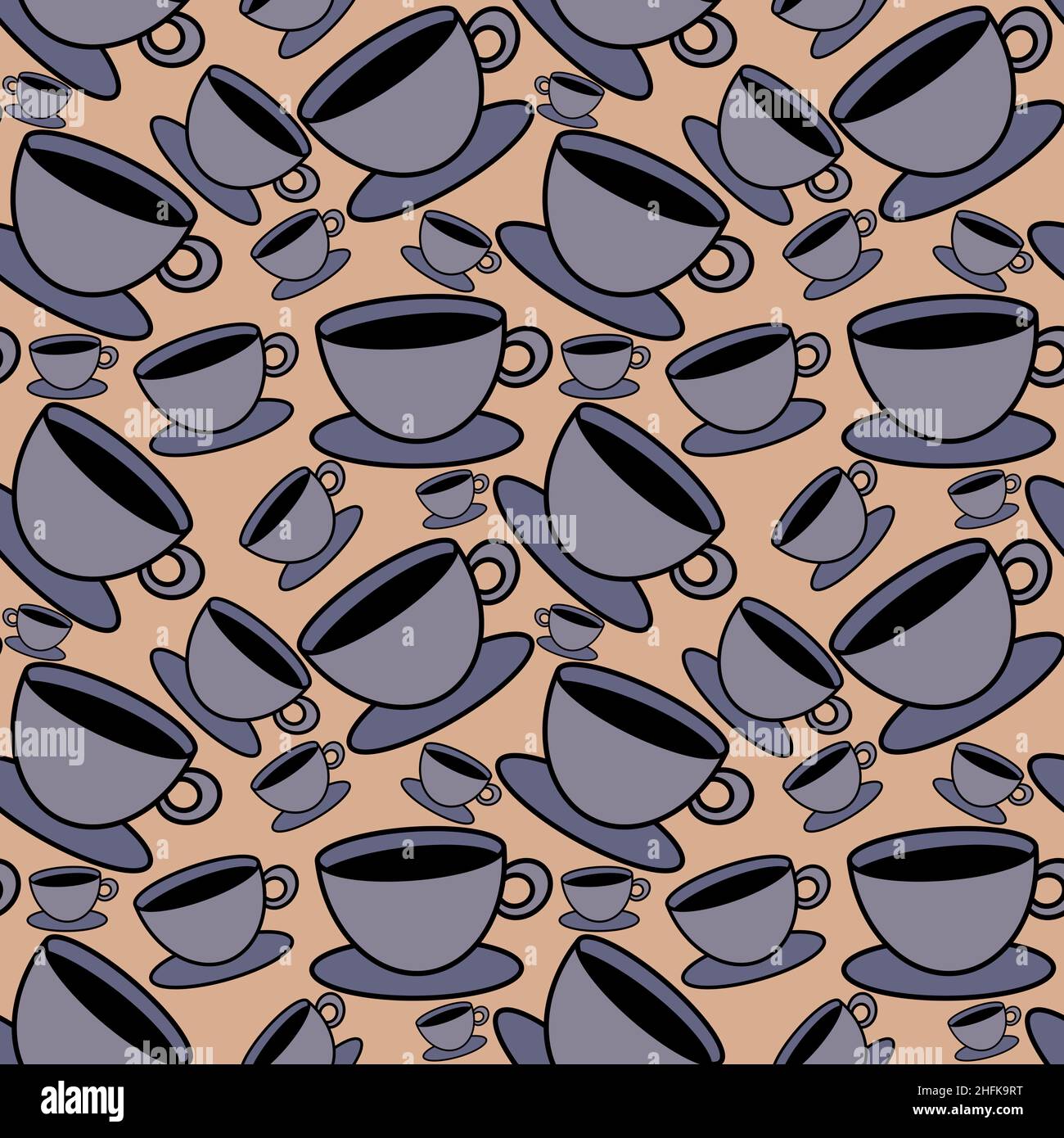 Seamless cup of coffee tea pattern for fabrics and textiles and ...