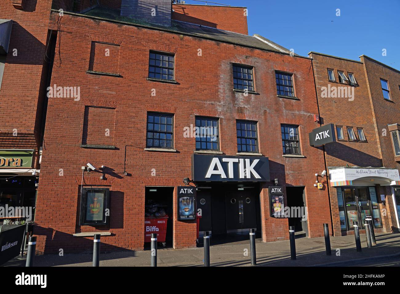 A view of the ATIK nightclub in Windsor in Berkshire. Police officers ...