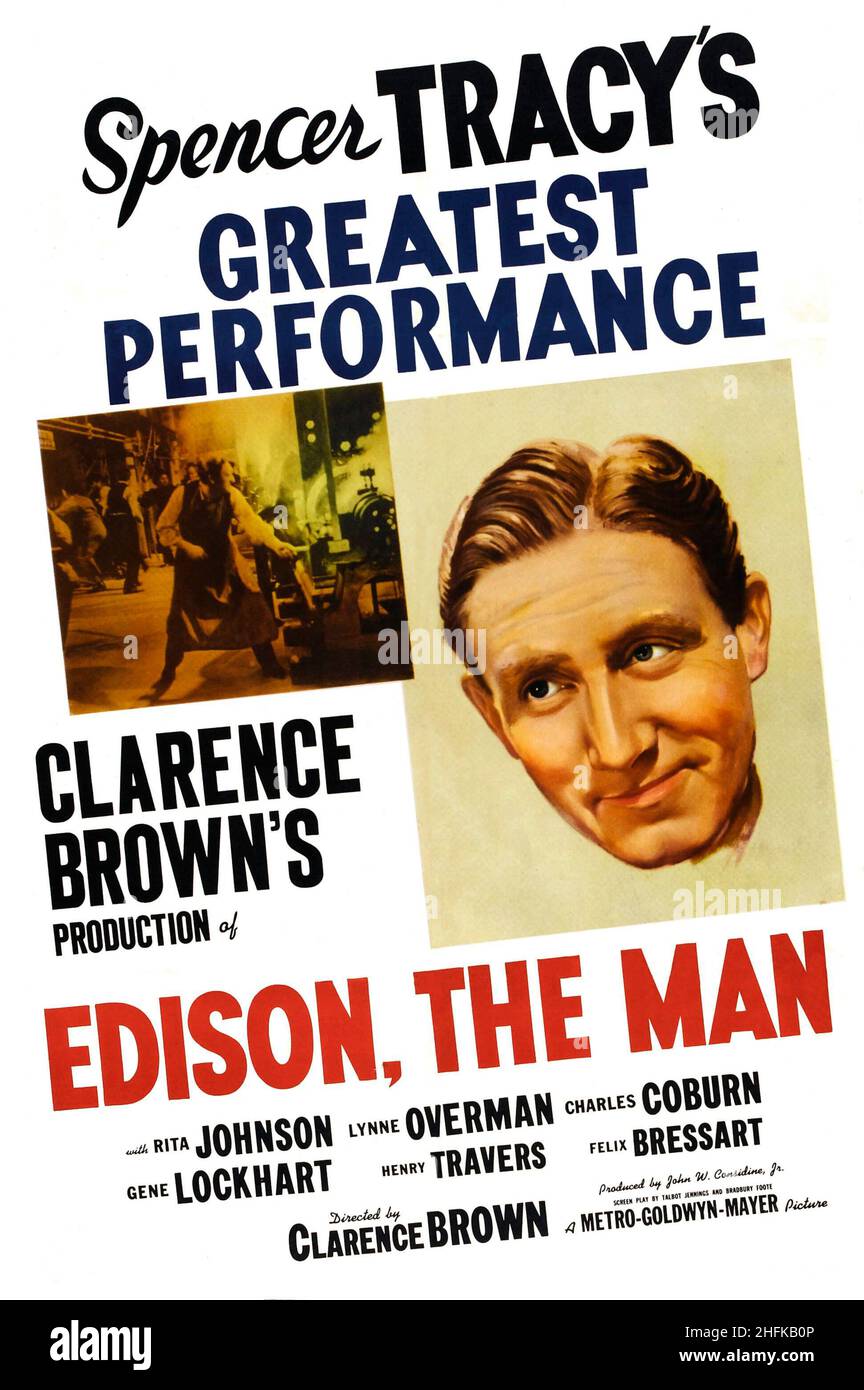 SPENCER TRACY in EDISON, THE MAN (1940), directed by CLARENCE BROWN ...
