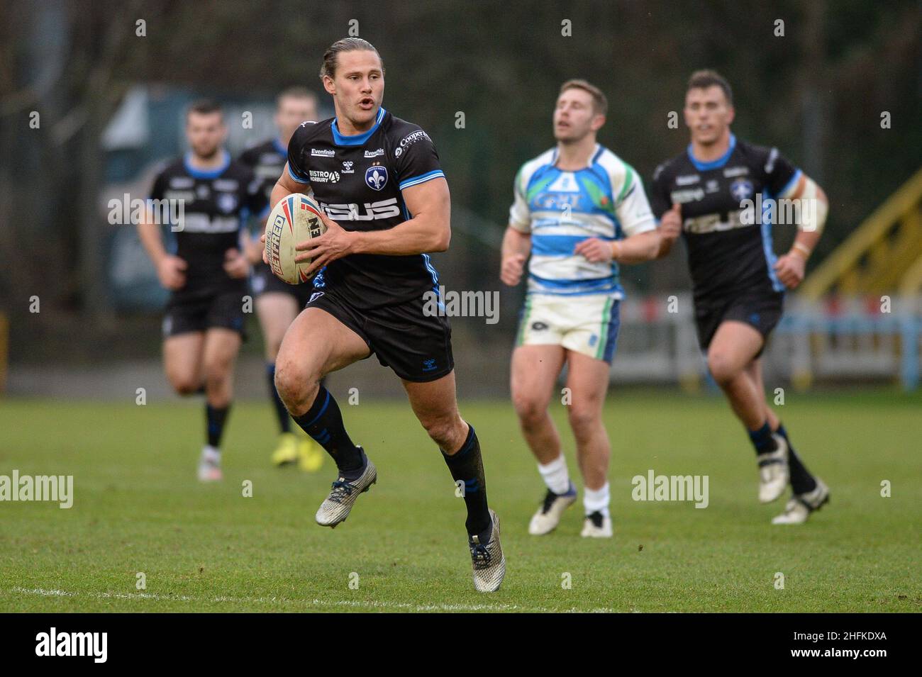 Halifax, England - 16 January 2022 - Wakefield Trinity's Jacob Miller ...