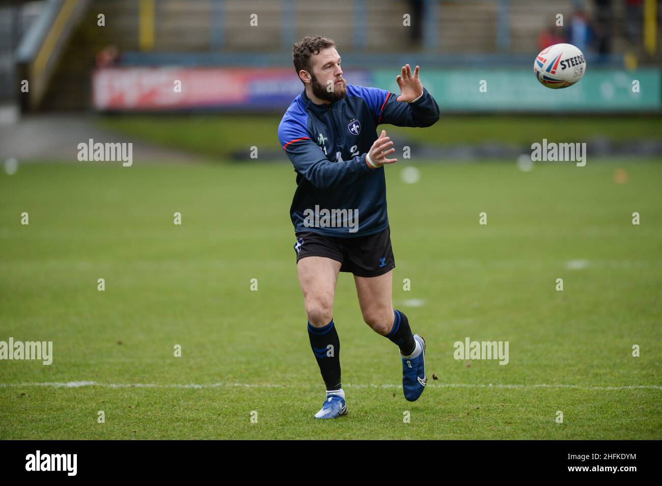 Halifax, England - 16 January 2022 - Wakefield Trinity's Tom Minns ...