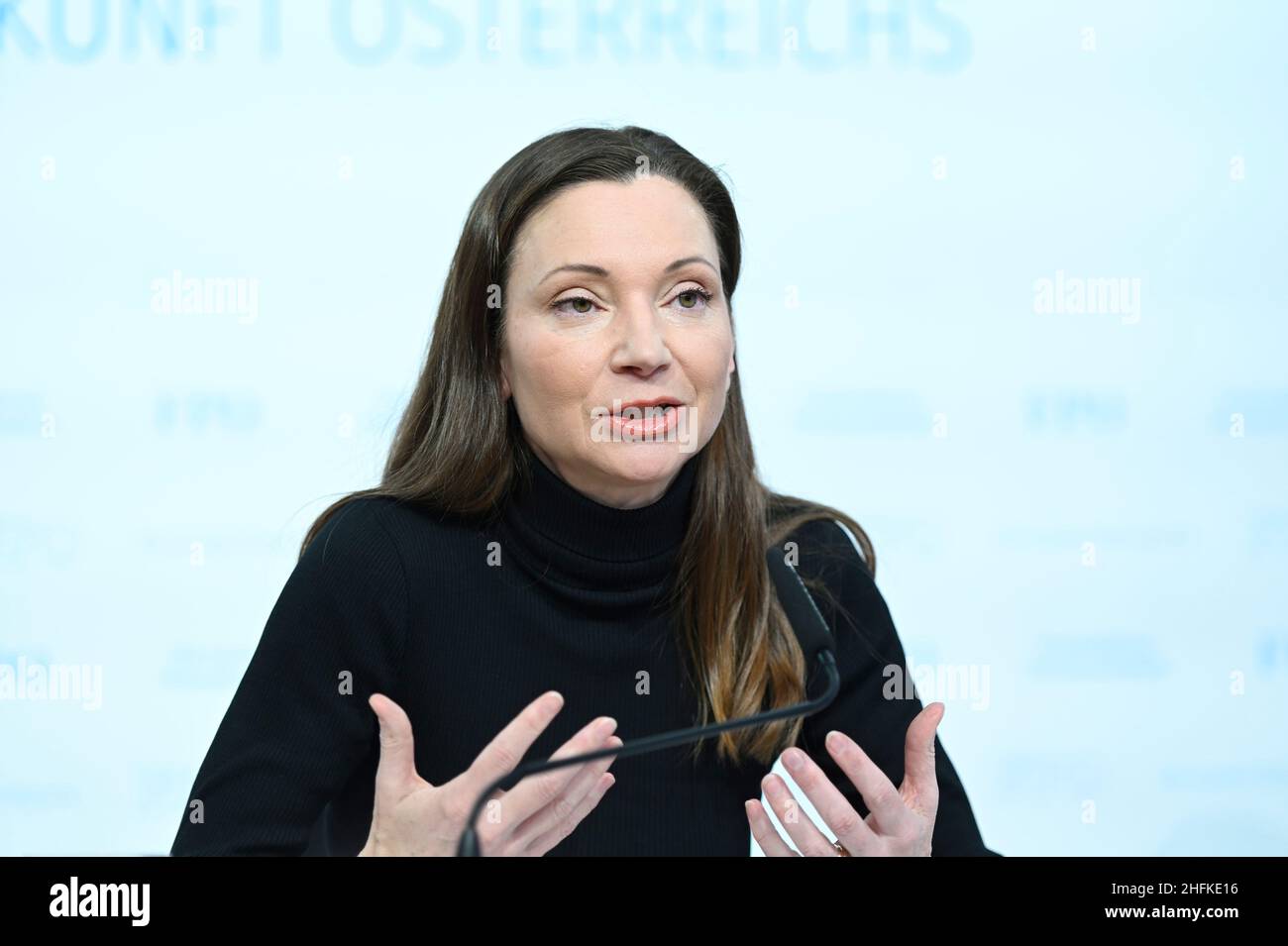 Vienna, Austria. 17th. Jan. 2022. Press conference of the FPÖ with ...