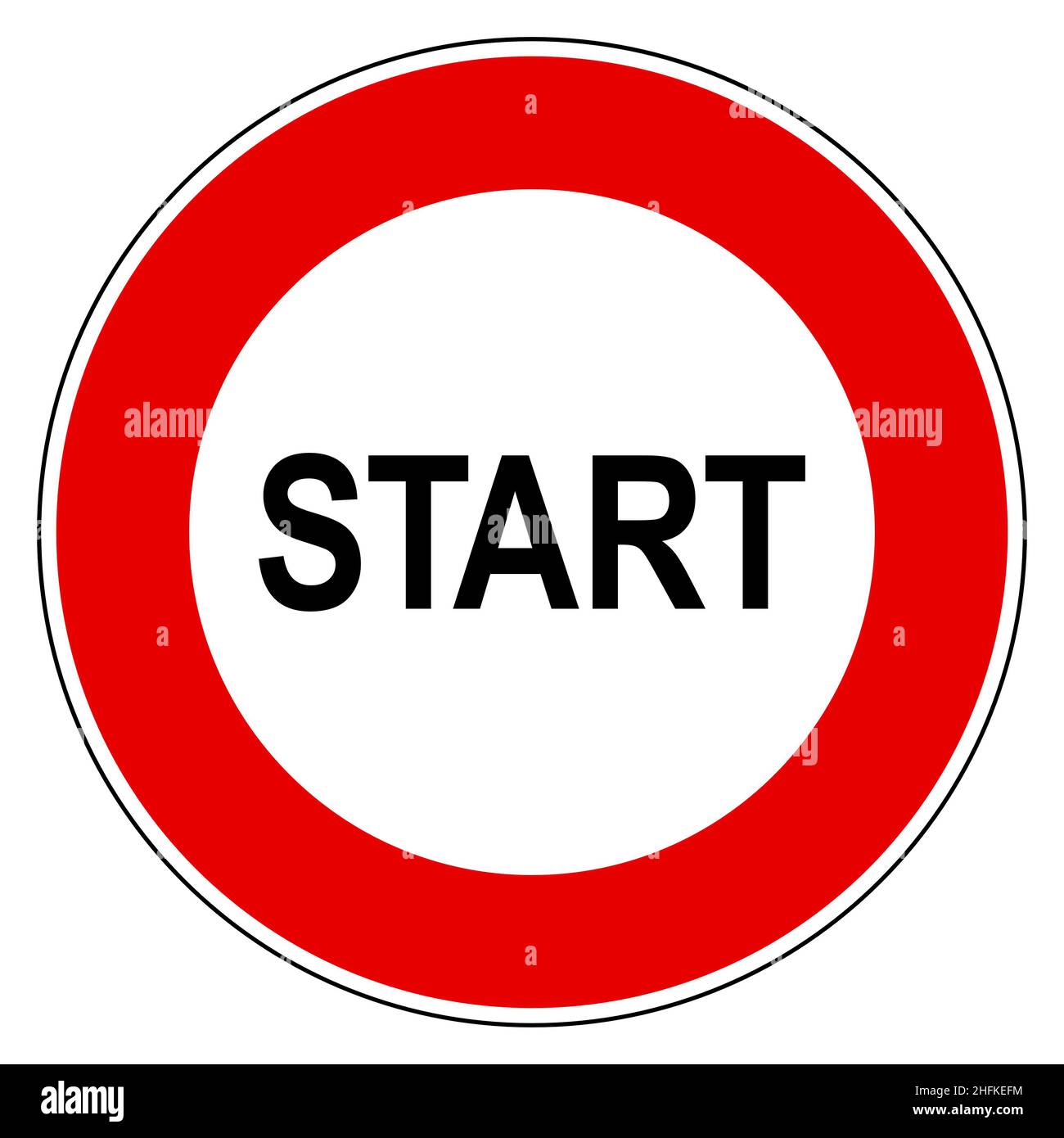 Start and prohibition sign Stock Photo - Alamy