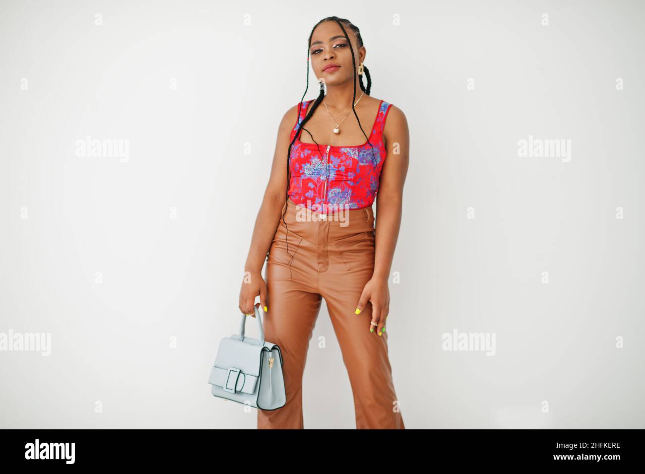 Beauty afro american model fashion brazilian woman pose isolated on ...