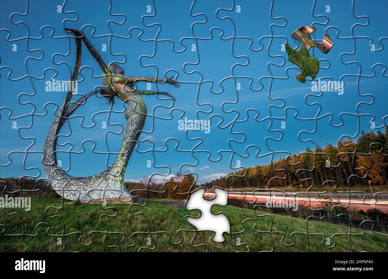 Jigsaw effect applied to photograph of the Arria Sculpture at ...