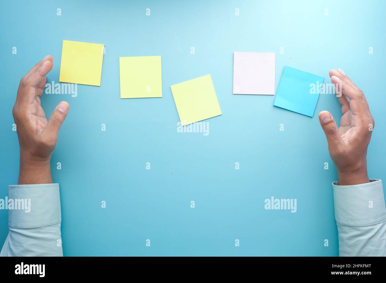 Set of colorful sticky notes on color background Stock Photo - Alamy