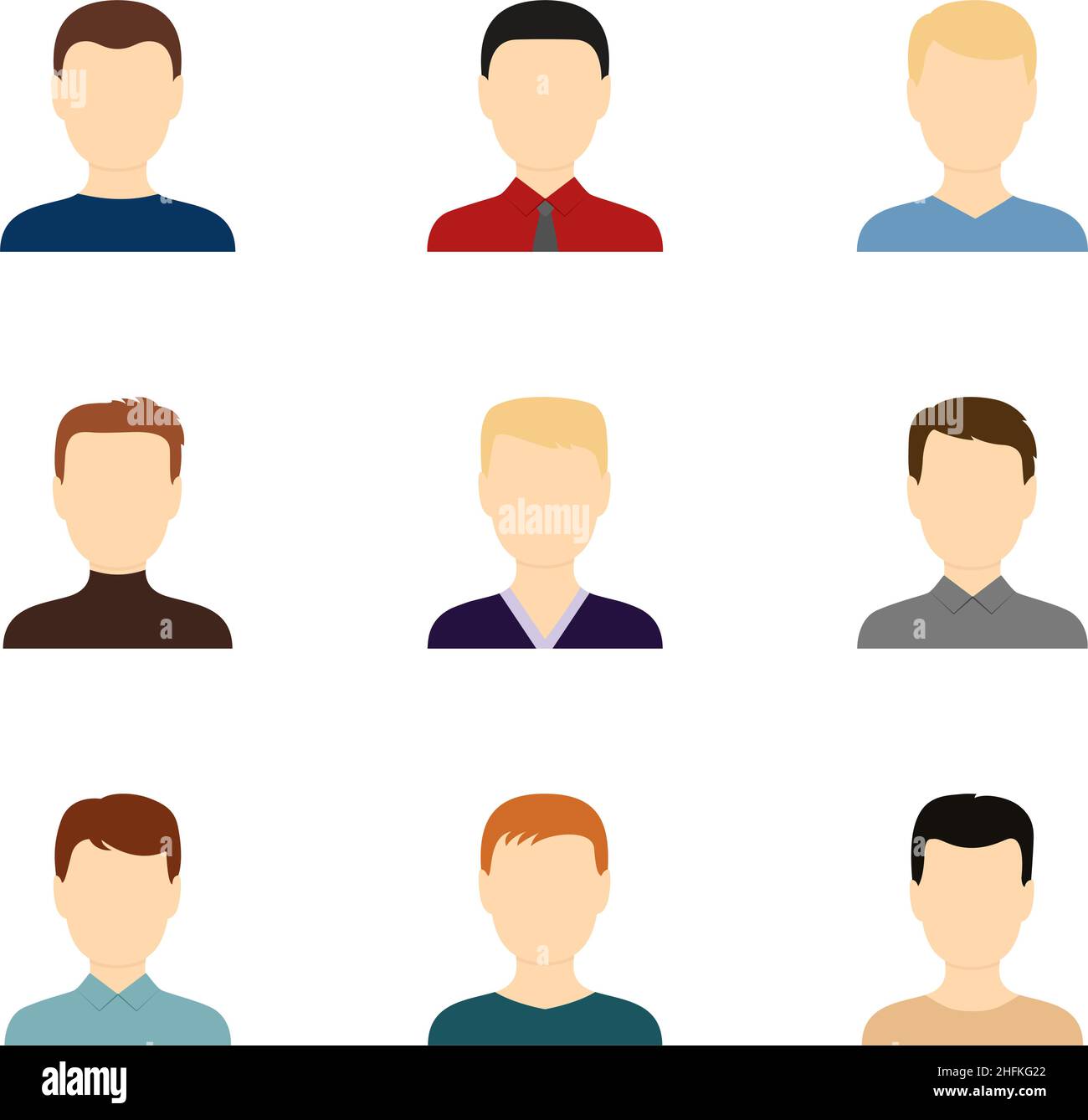 Set of avatars of handsome men, vector illustration Stock Vector Image ...