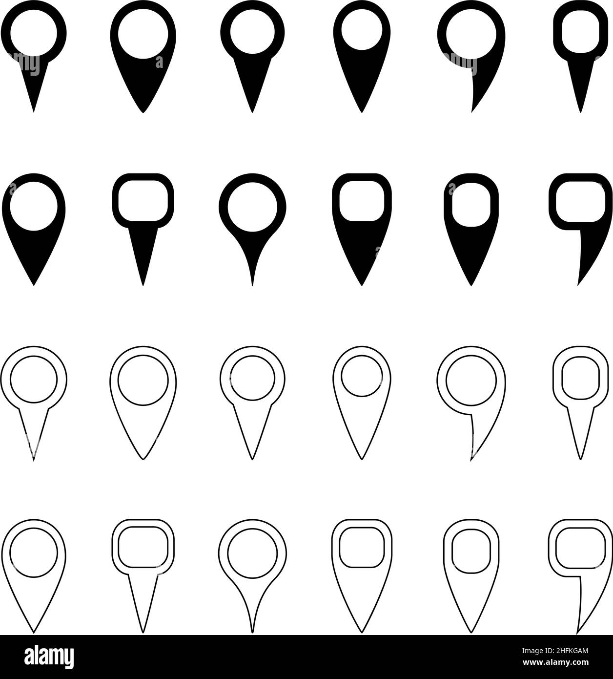 Set of map markers and pointers, vector illustration Stock Vector Image & Art - Alamy