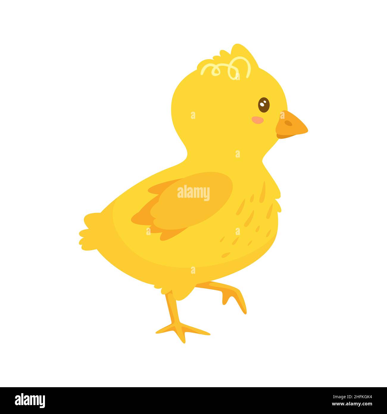 Cute happy yellow chick. Side view. Vector Stock Vector Image & Art - Alamy