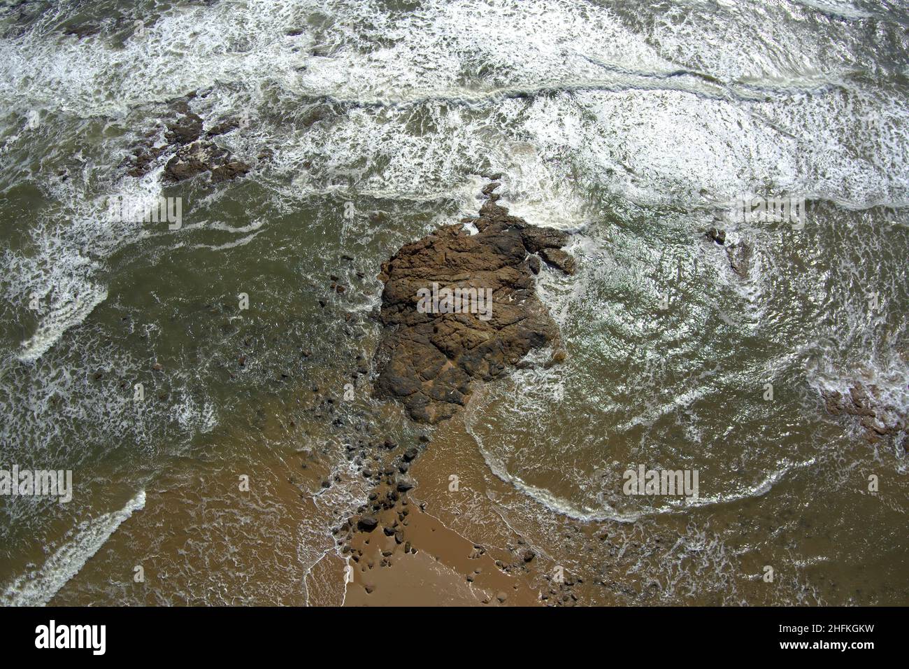 Aerial of the coastline at Wreck Rock Deepwater National Park ...