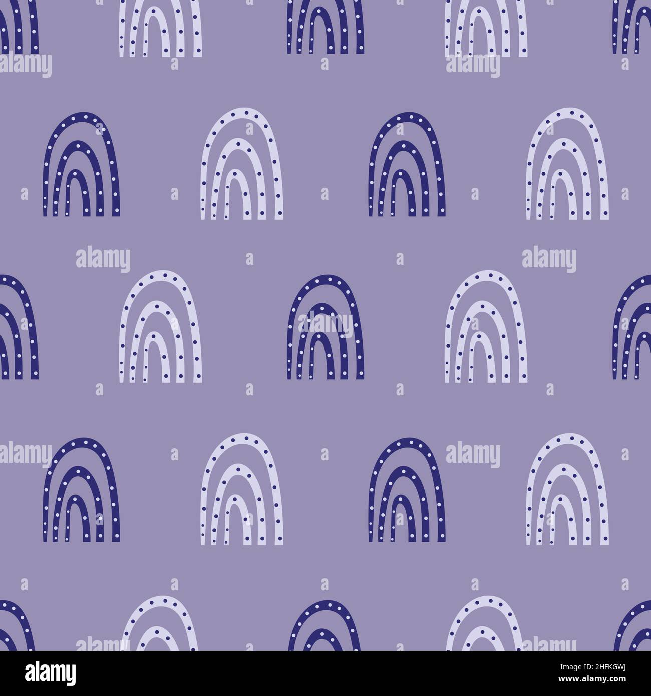 Vector dotted rainbow childish seamless pattern background. Periwinkle ...