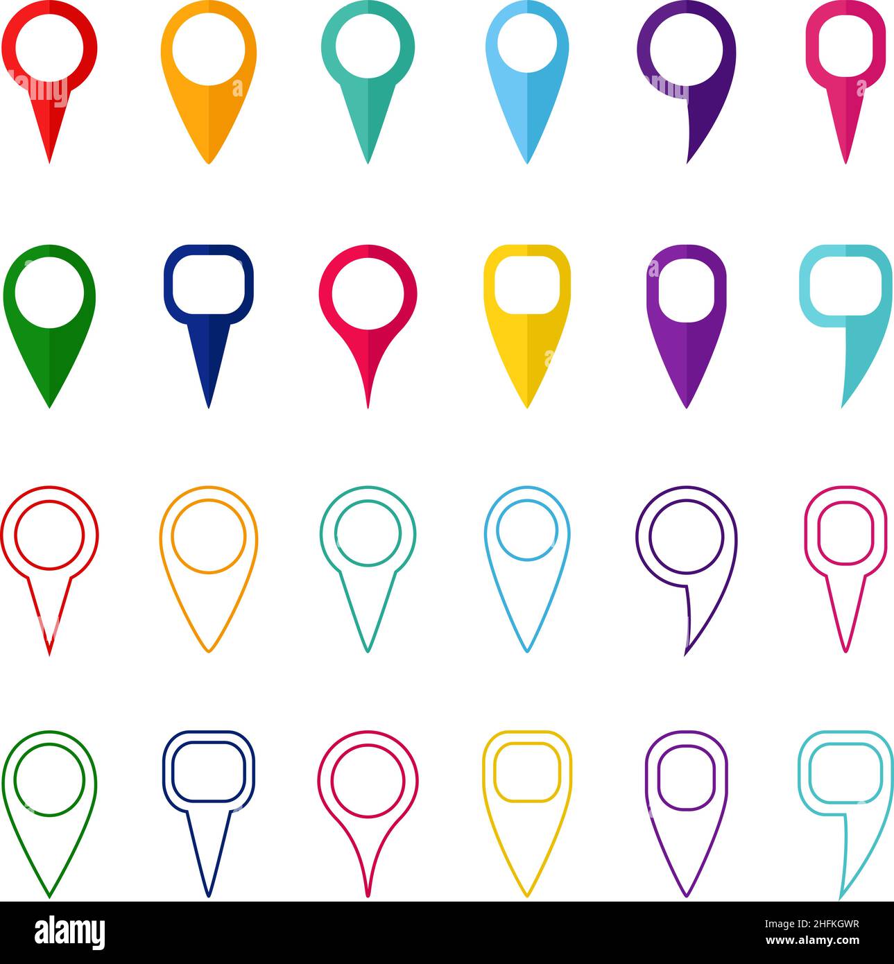 Set of colored map markers and pointers, vector illustration Stock Vector Image & Art - Alamy