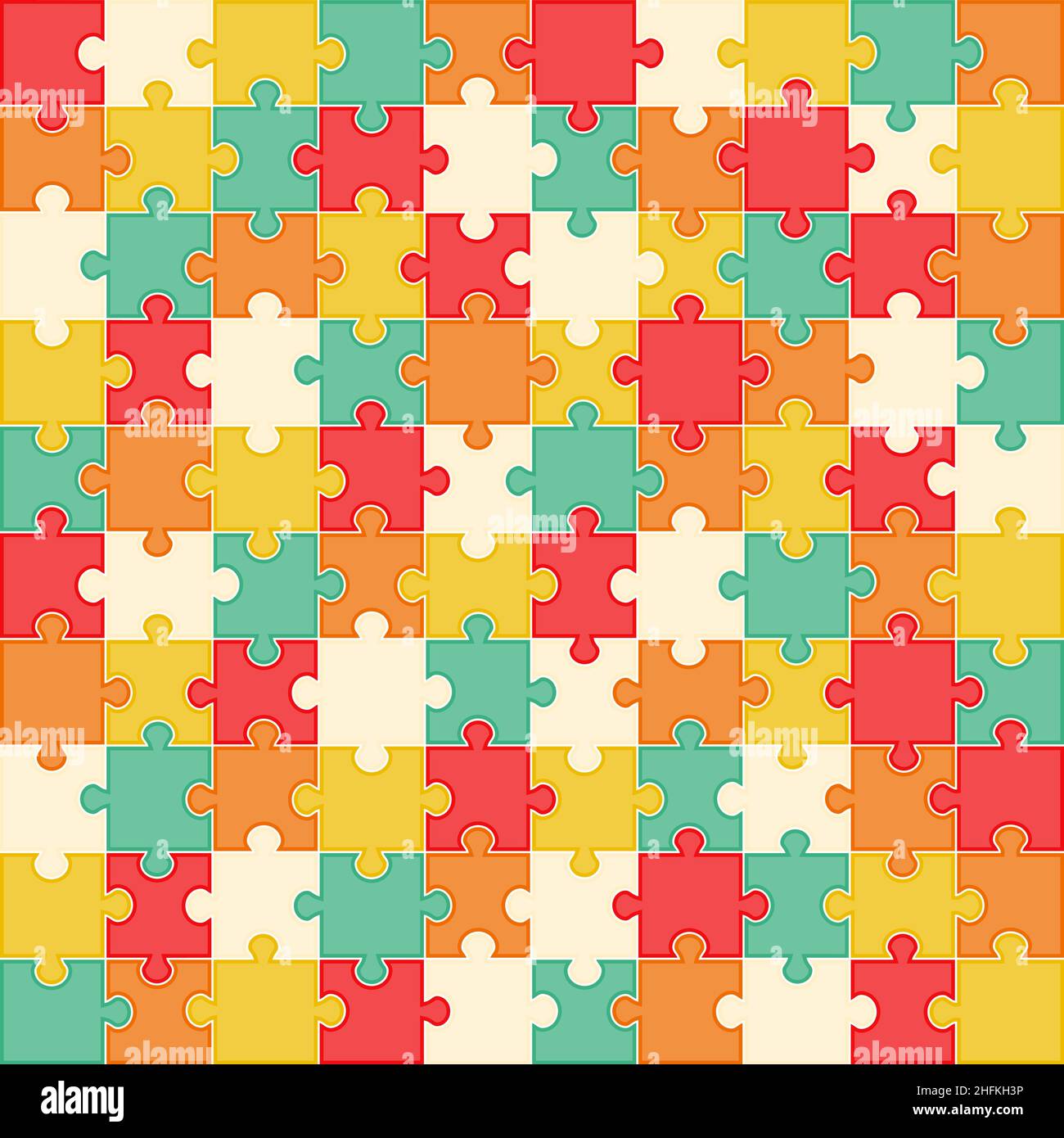 Colorful puzzle background (100 pieces), vector illustration Stock ...