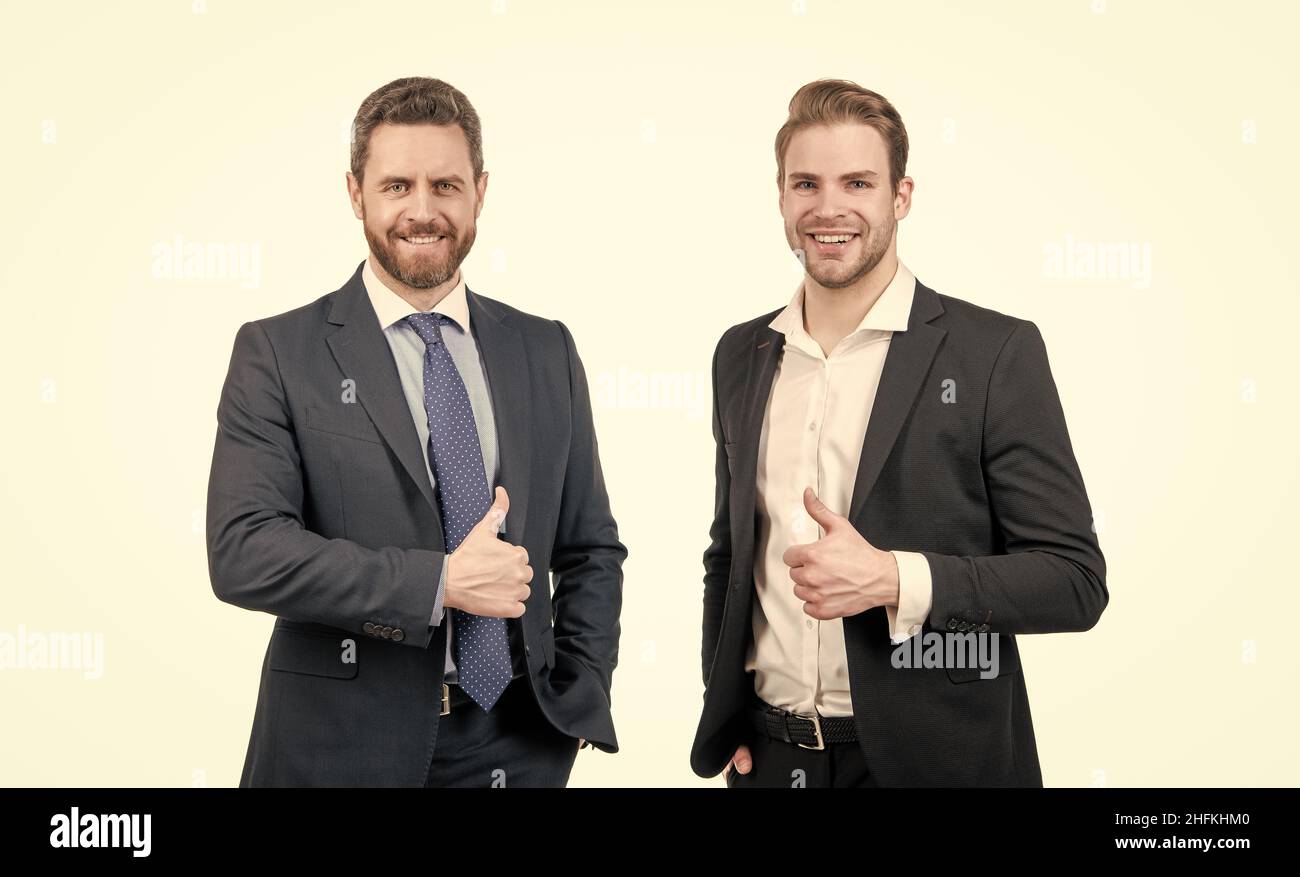 ambitious colleague experts. two men in formal suit. businessmen ...