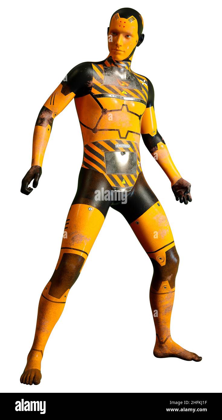 3D rendering of a male robot isolated on white background Stock Photo ...