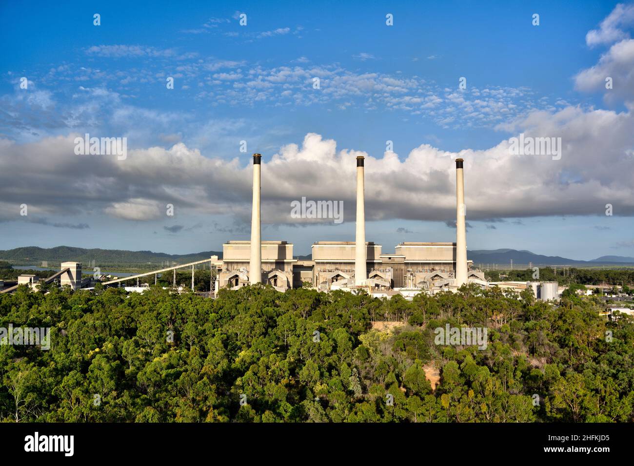 Aerial of Queensland’s largest single coal fired power station in ...