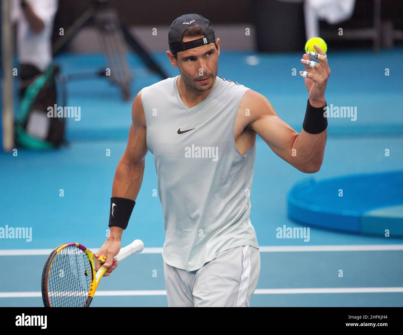 Australian Open Tennis Tournament. Spanish tennis player Rafael Nadal ...