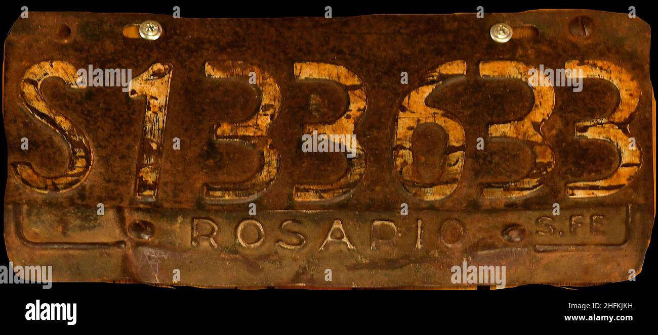 Metal signs for vehicles - Car registration plates Stock Photo - Alamy