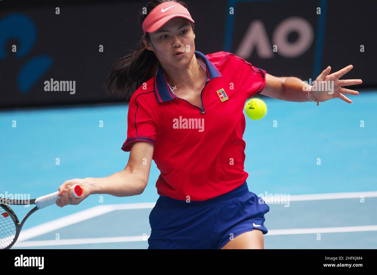 Australian Open Tennis Tournament. British tennis player Emma Raducanu ...