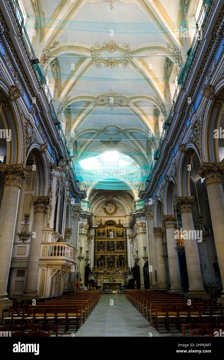 Interior of Cathedral of St George, Modica, Sicily, Italy Stock Photo ...