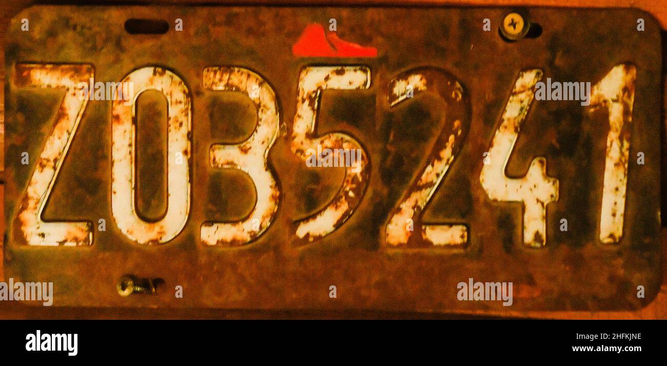 Metal signs for vehicles - Car registration plates Stock Photo - Alamy